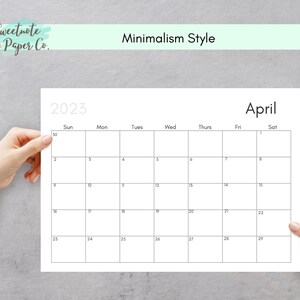 2023 Minimalism Printable Calendar, Printable 2023 Minimalism Monthly ...