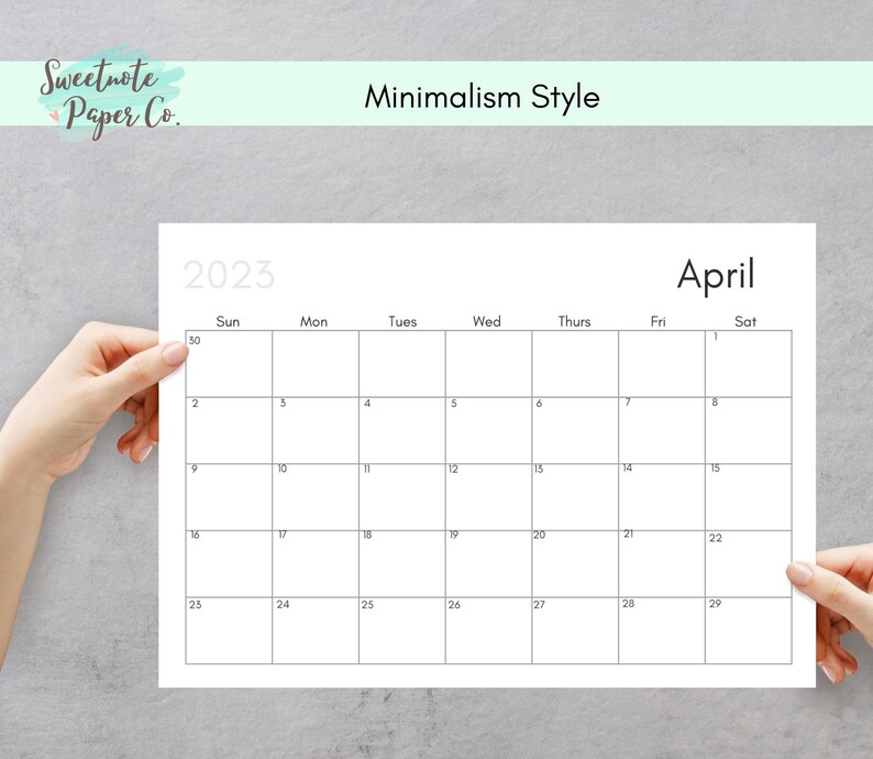 2023 Minimalism Printable Calendar, Printable 2023 Minimalism Monthly ...