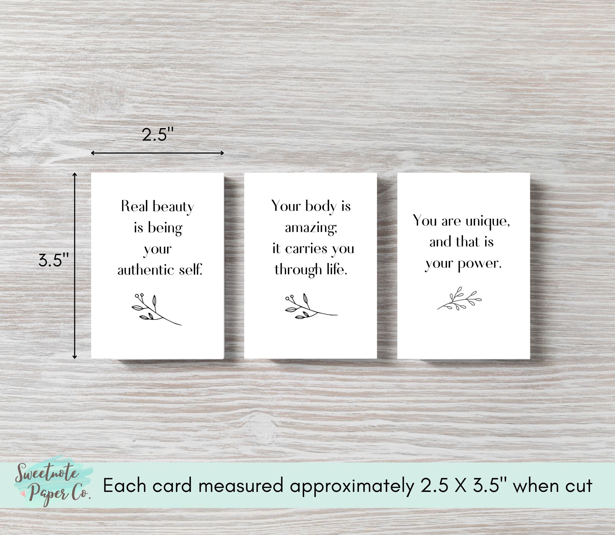 Self- Acceptance Affirmation Cards | Printable Love-your-body Messages ...