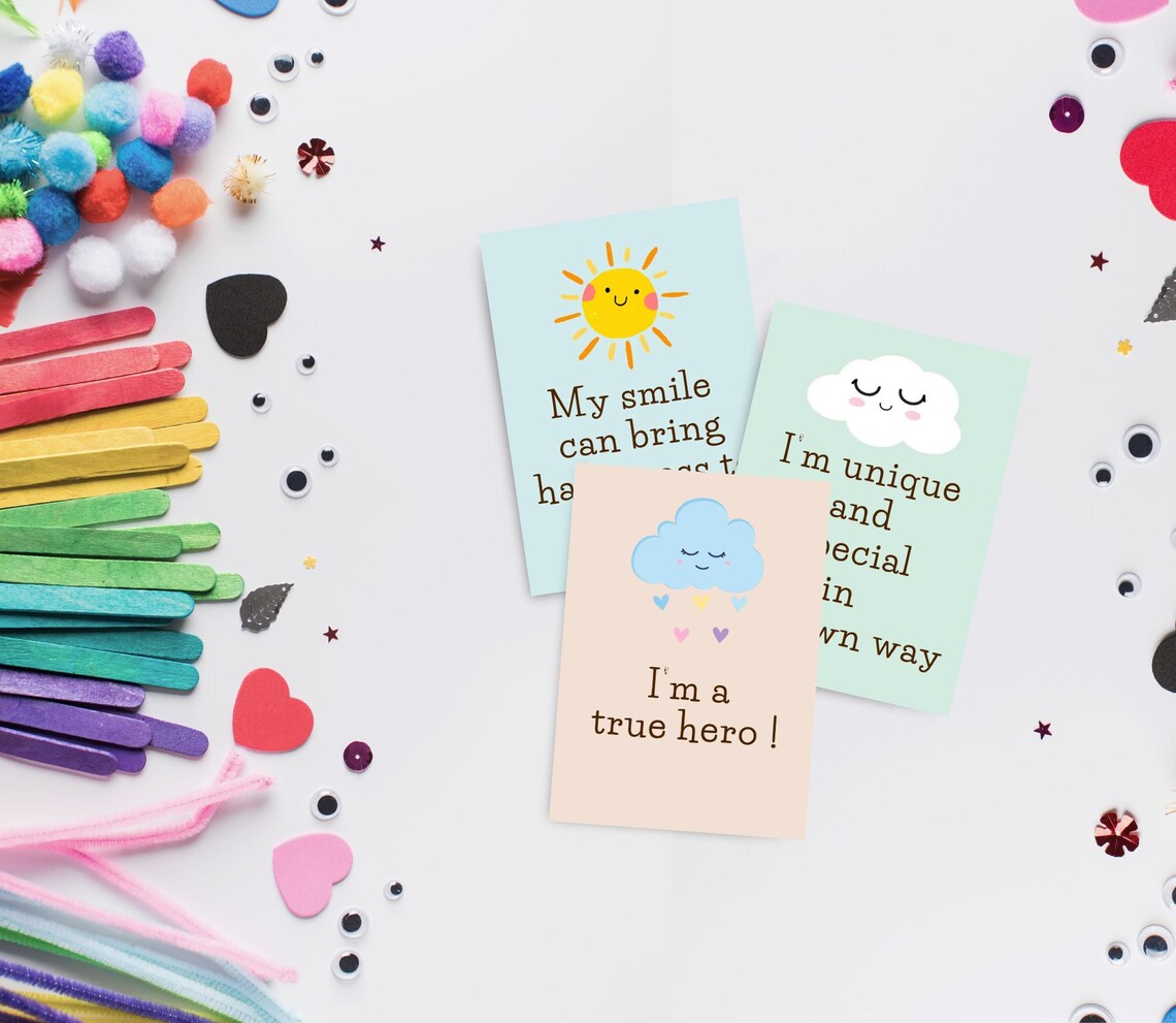 Kids Affirmation Cards, Positivitve Lunch Box Cards for Kids- Printable ...