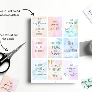 Printable Mindfulness Affirmation Cards, Meditation Cards, Digital ...