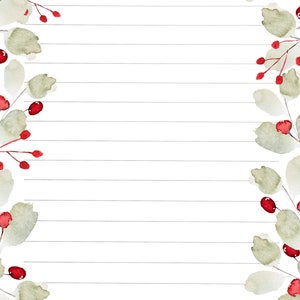 Printable Christmas Lined Unlined Note Page, Christmas Note Page ...