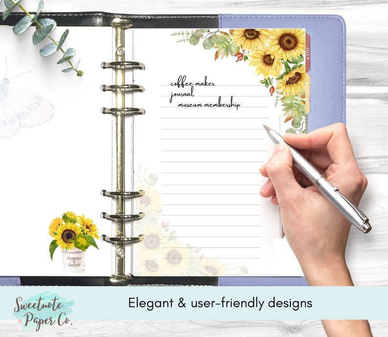 Printable Sunflower Note Pages | Instant Download Sunflower Writing ...