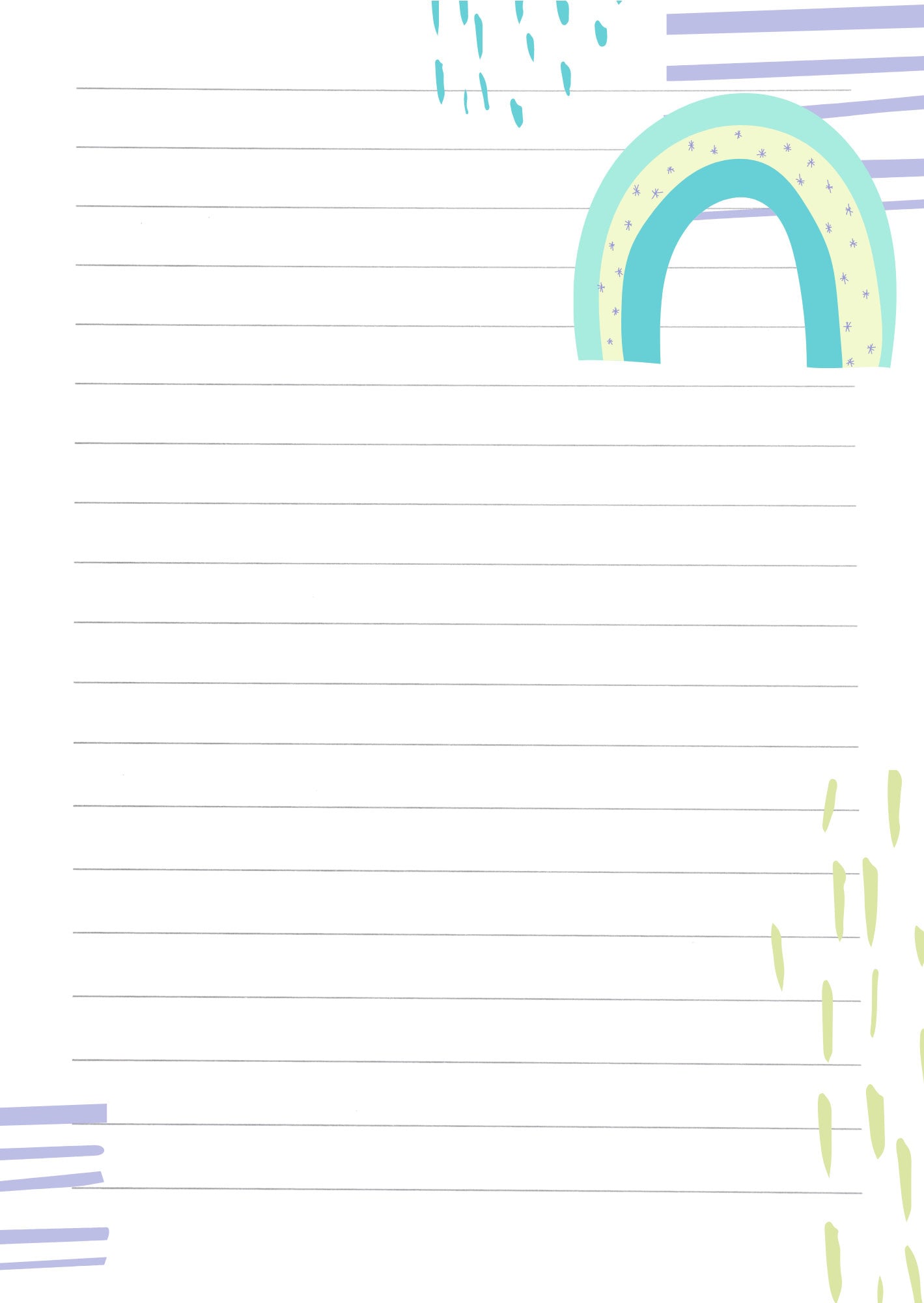 Printable Whimsical Rainbow Notebook Pages Printable Note - Etsy