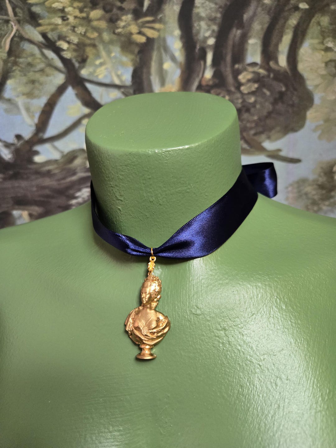 Marie Antoinette Midnight Blue Ribbon Choker - Etsy