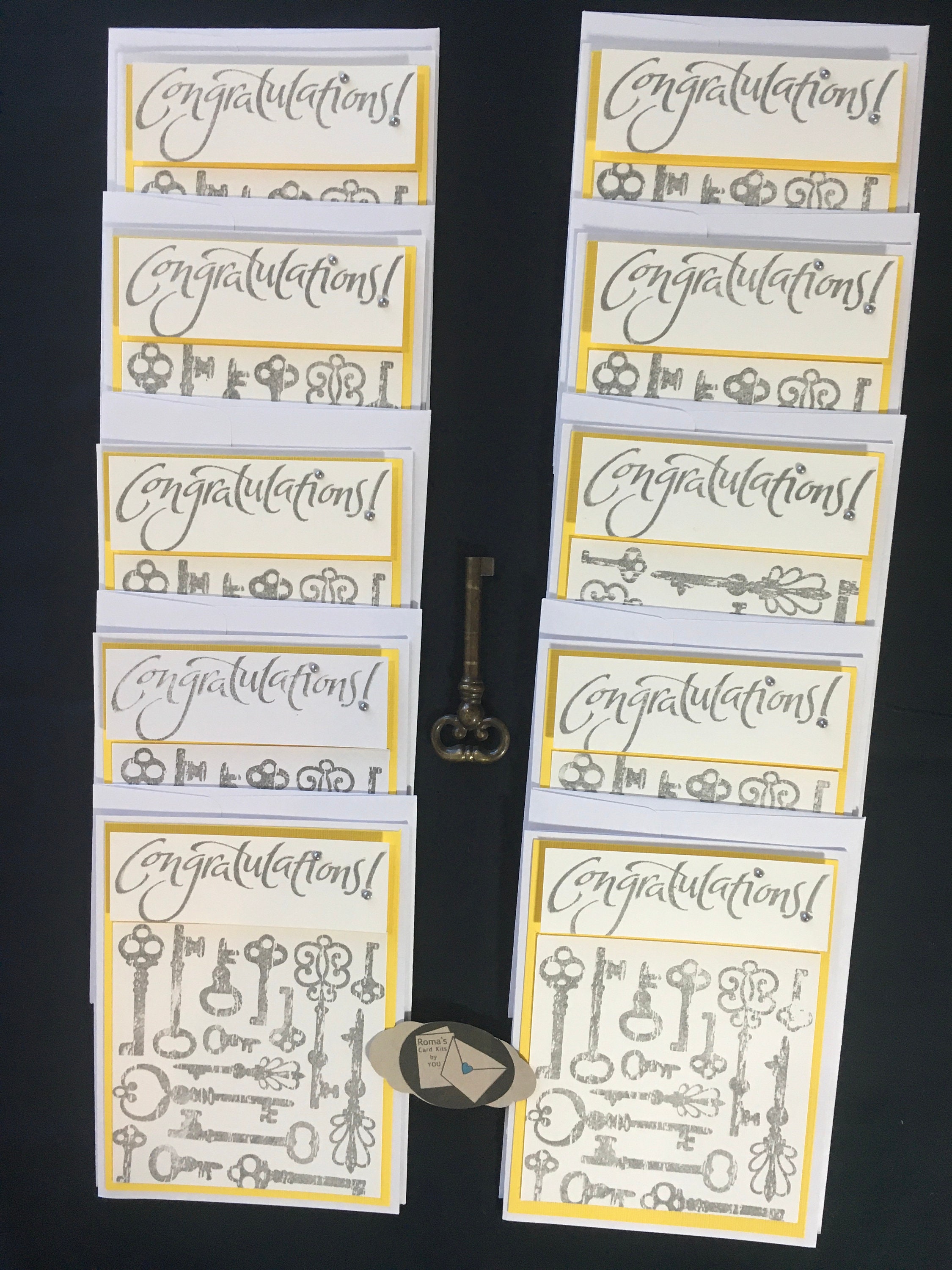 Congratulations Keys Pack of 10 Greeting Cards - Etsy Australia