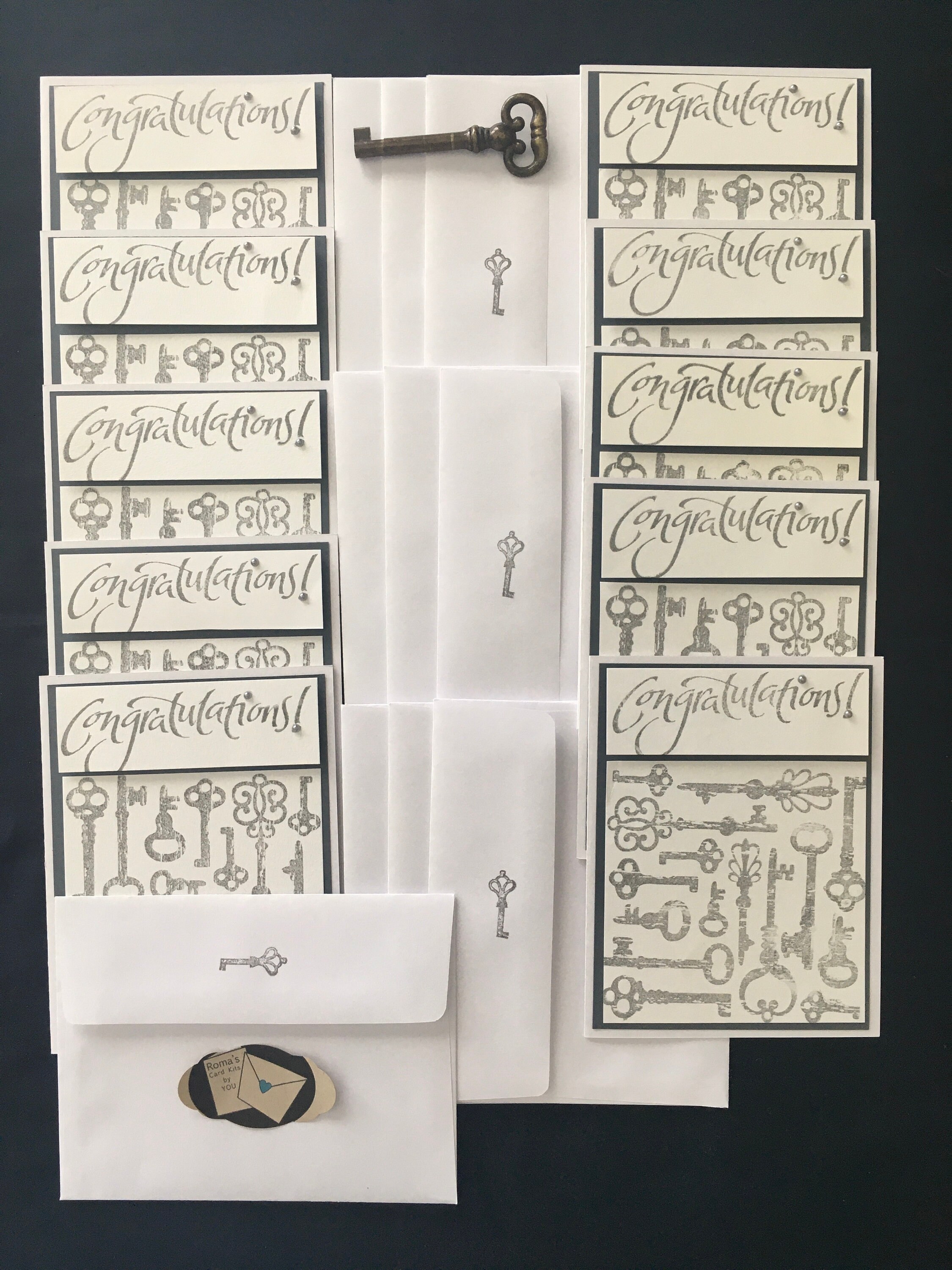 Congratulations Keys, Pack of 10 Greeting Cards - Etsy