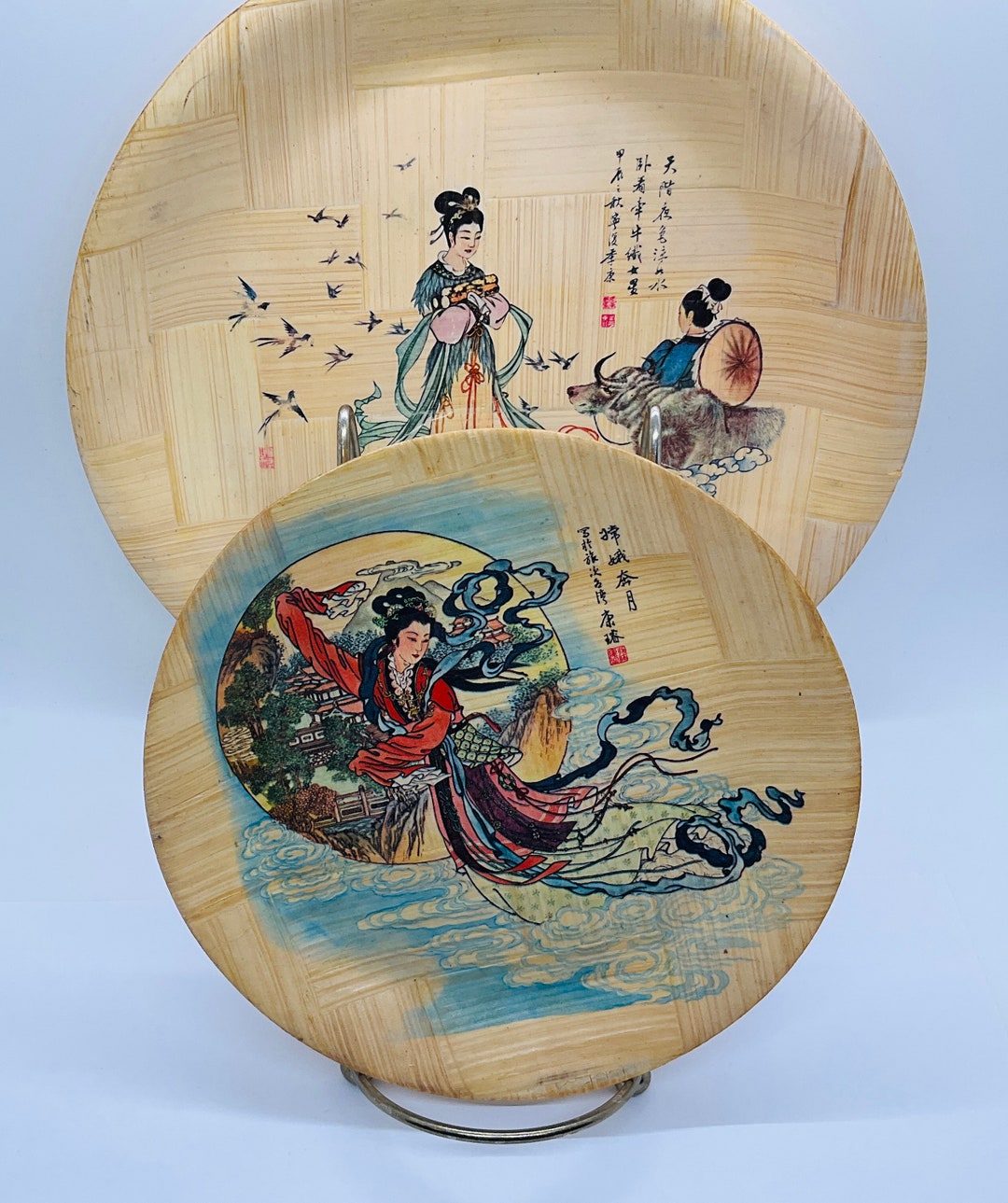 Asian Inspired, Bamboo, Decorative Plates/ Lightweight Display Plates ...
