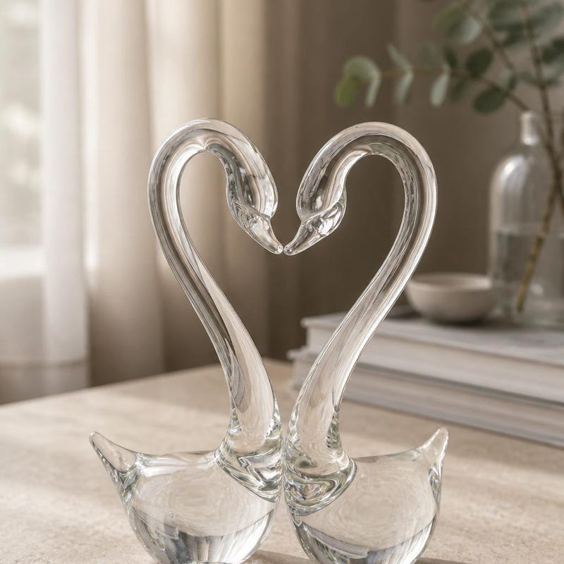 Glass Swan Pair - Etsy