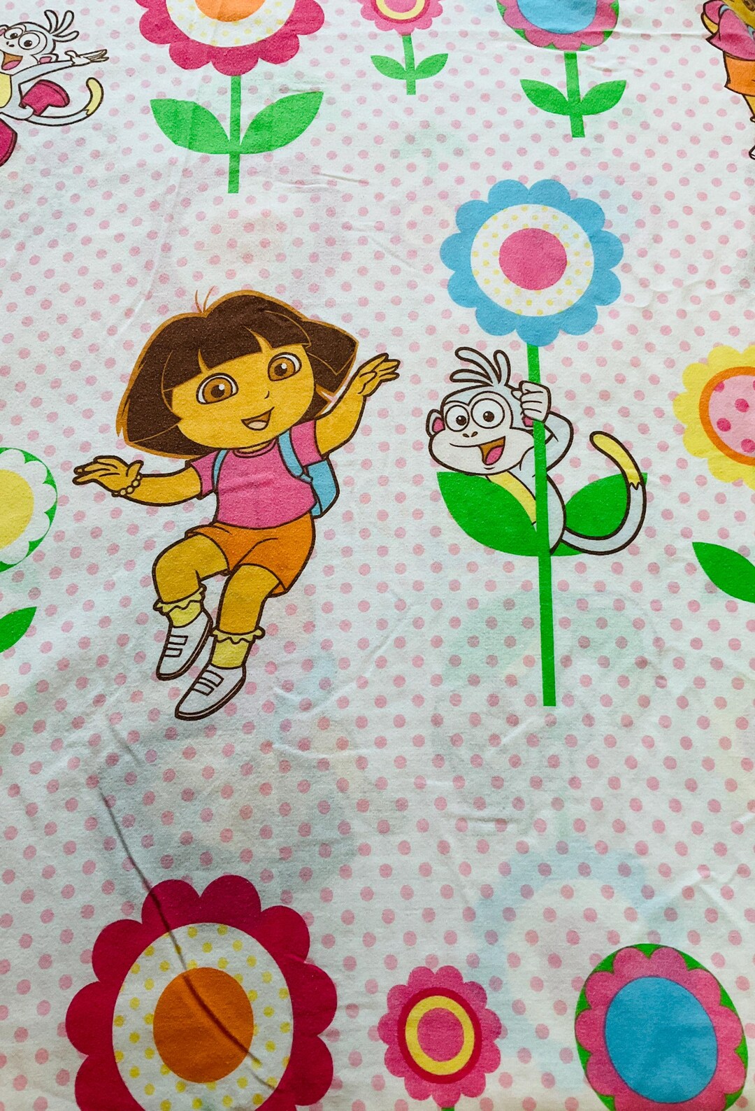 Vintage Dora the Explorer Sheet Set With Pillowcase/ Flat and Fitted ...