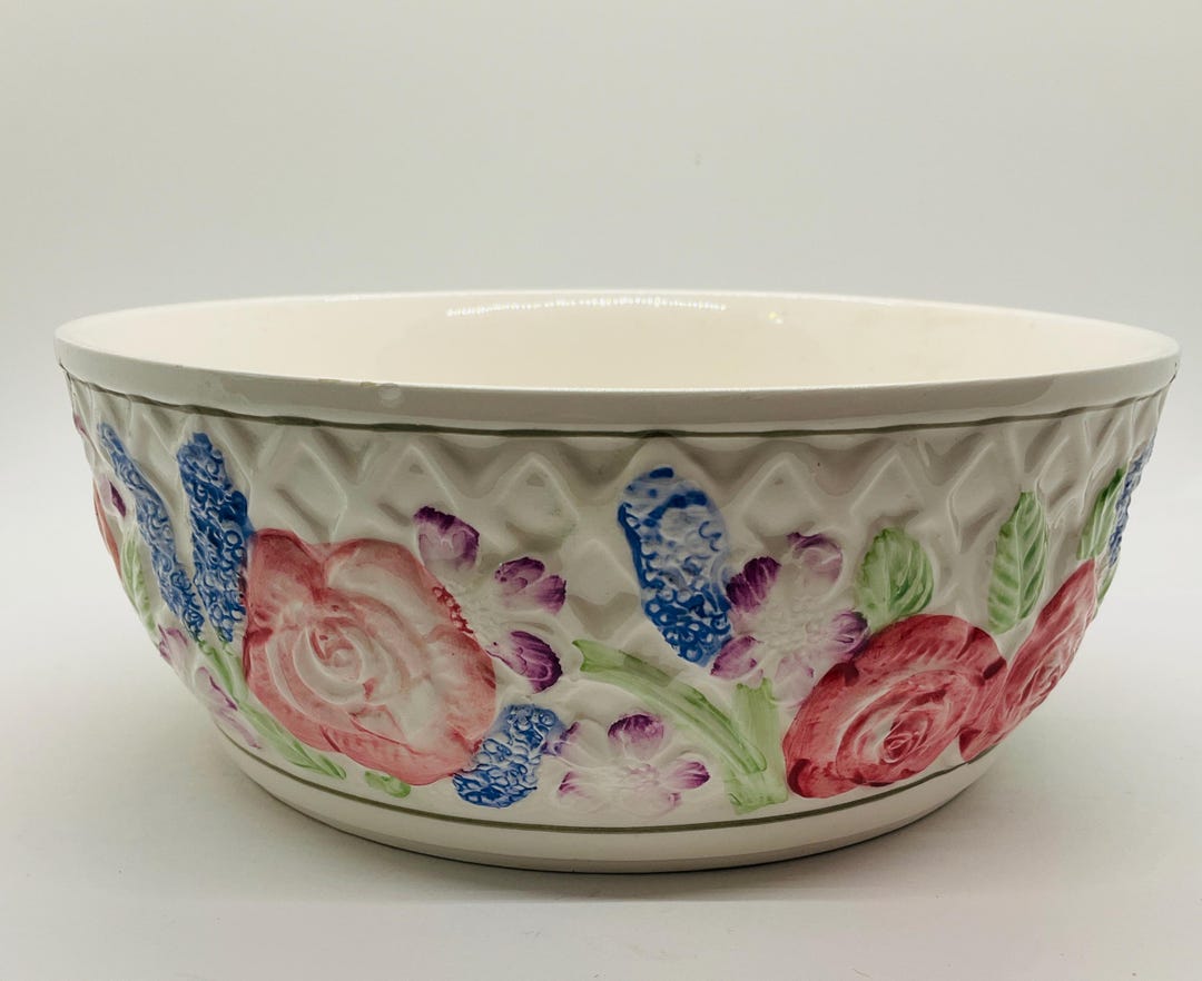 Ben Rickert Bowl/lattice With Garden Floral Design Pattern/porcelain ...