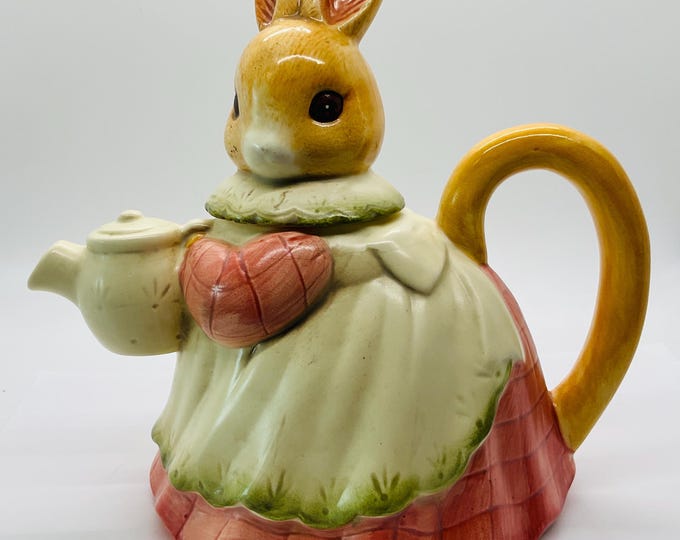 Vintage Takahashi Bunny Teapot/ceramic Lady Rabbit/ Easter Teapot ...