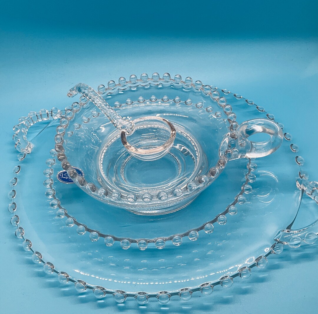 Vintage Imperial Glass/ Set of Platter, Plate, Bowl, and Spoon ...