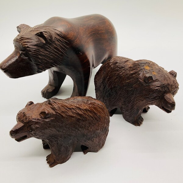Hand Carved Bears - Etsy