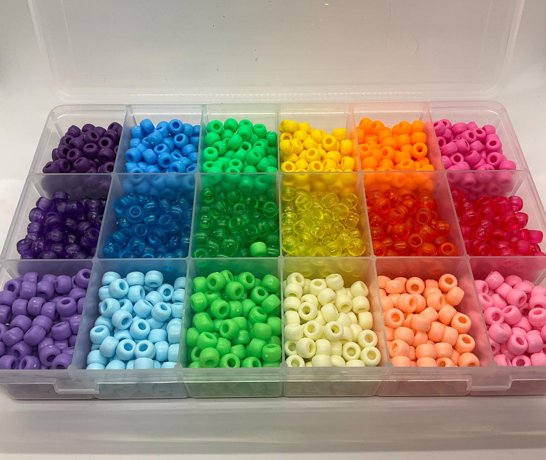 Pony Beads for Jewelry Making or Crafting/assorted Colors in a Divided ...