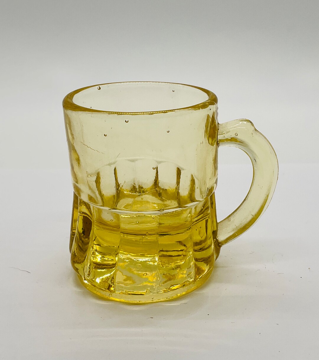 Beer Mug Shaped Shot Glass/ Federal Glass Co./ Topaz Color/ Vintage ...