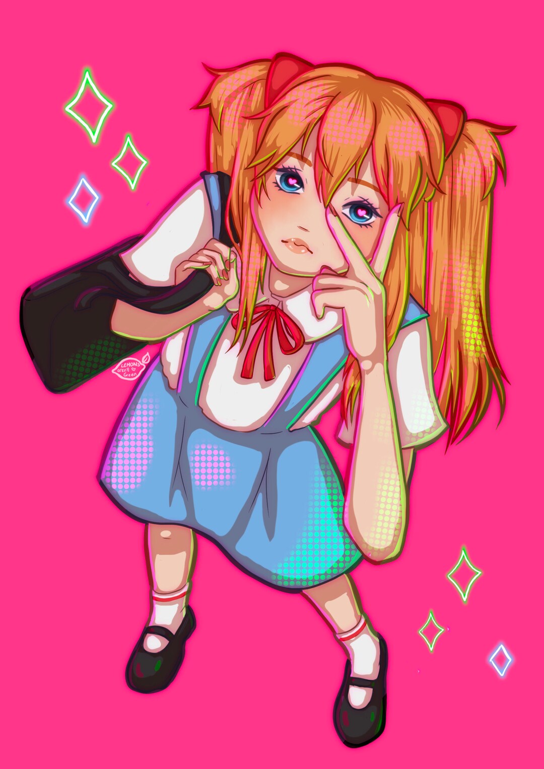 Neon Asuka A5 Print - Etsy