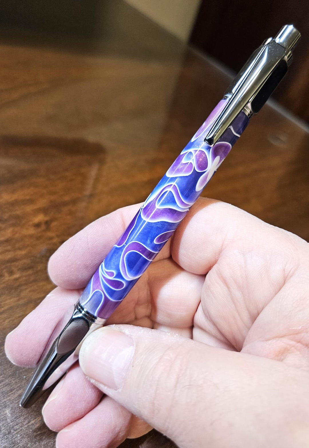 Purple Swirl Vertex Click Pen - Custom Pen, Handmade Pen, Gift Pen, Fun ...