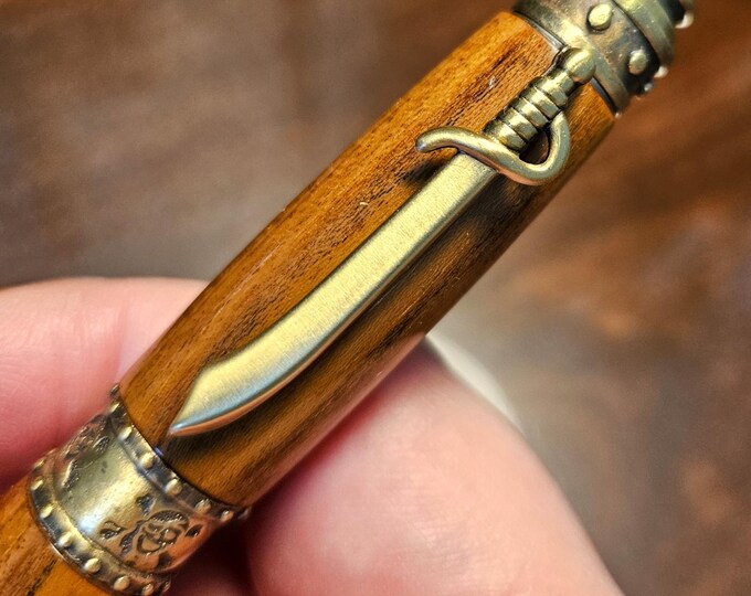 Maine Oak Burl and Blue Ballpoint Pen Gift Pen, Graduation, Executive ...