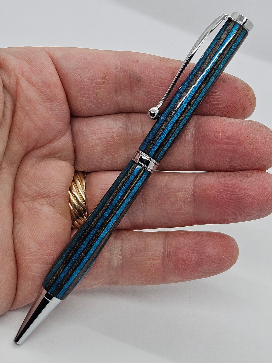 Blue and Gray Pinstripe Ballpoint Pen Business, Executive, Unique ...
