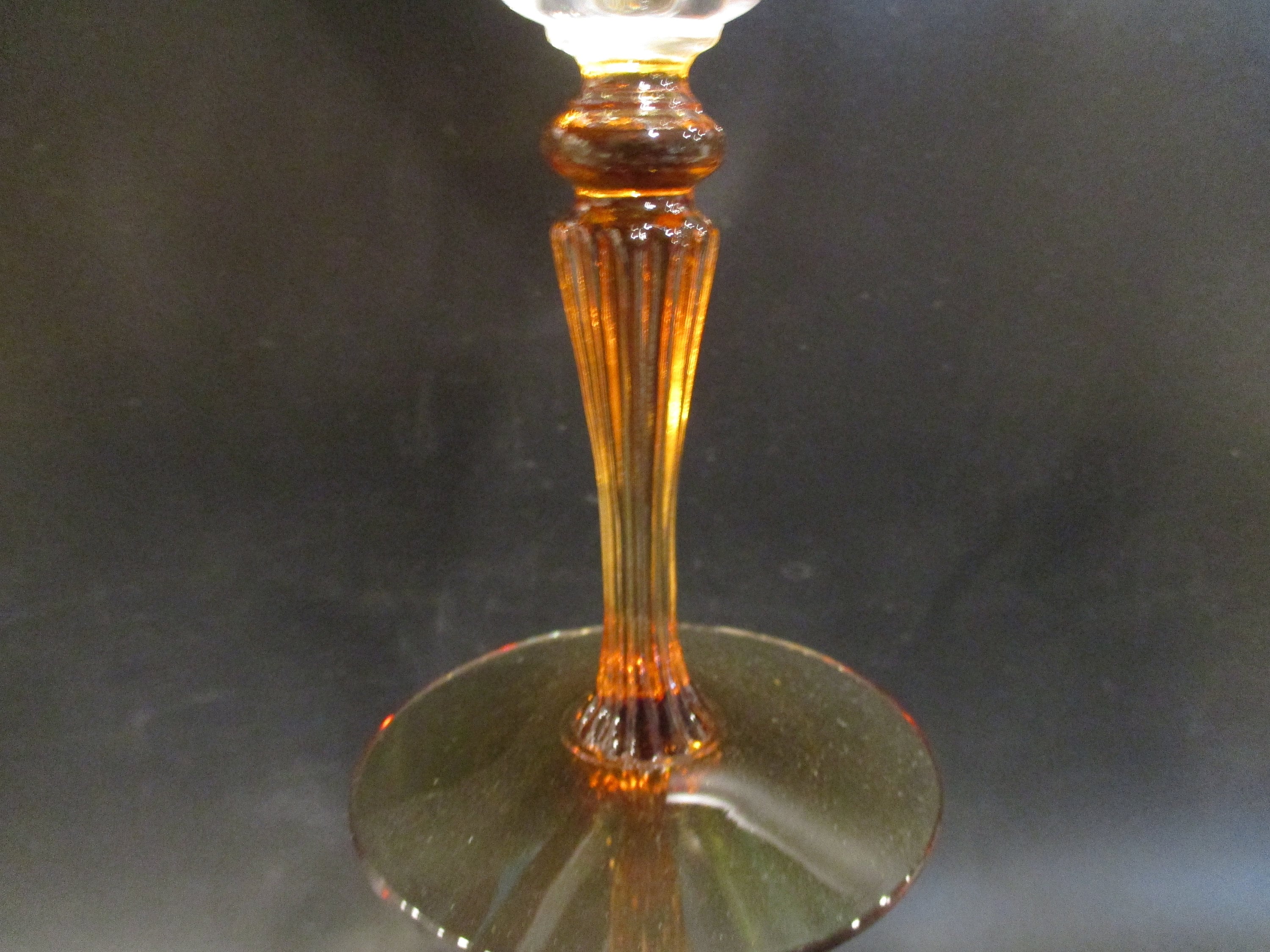 Tiffin-franciscan Pattern 15071-6 Amber Stem W/cut Wine - Etsy
