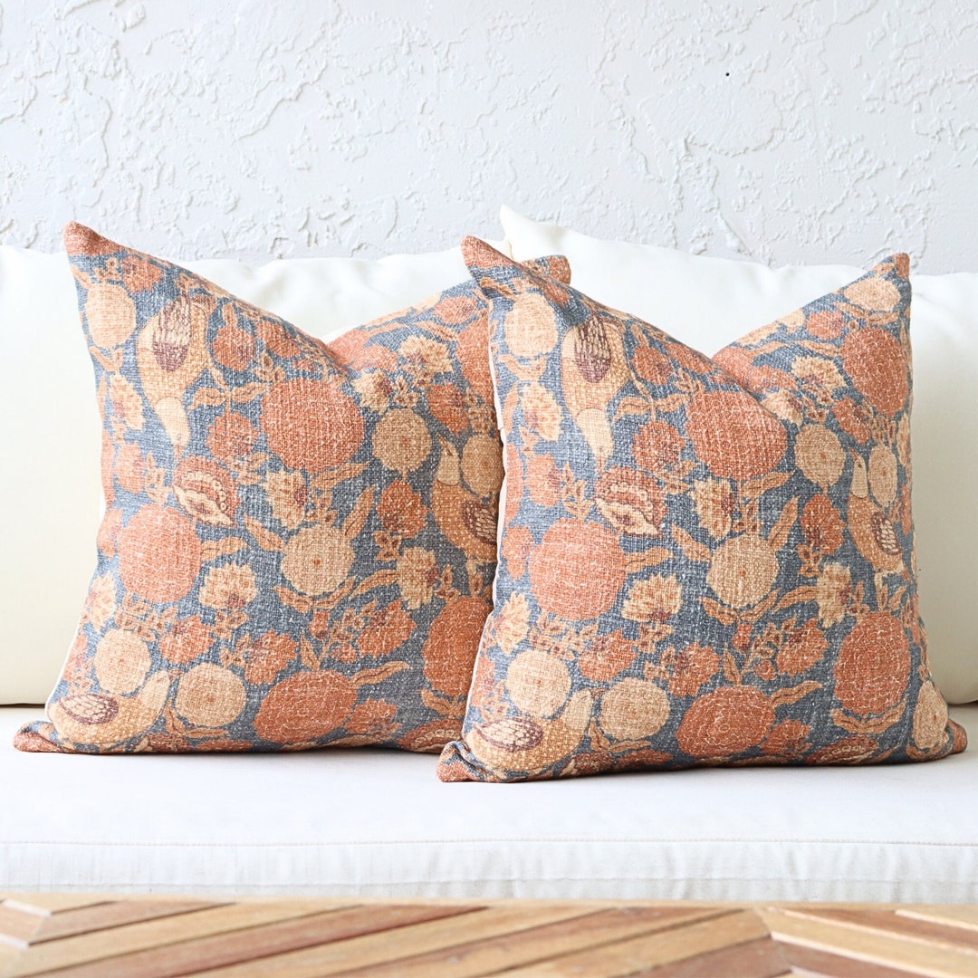Decorative Floral Farmhouse Style 18 X 18 Inch Pillows, Boho Block ...