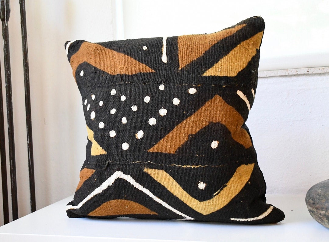 Handmade African Mud Cloth Pillow Cover | Multi-color Mud Cloth ...