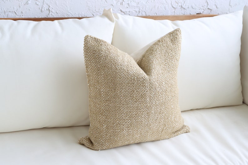 Brown Beige Textured Throw Pillow Cover Set, Textured Wool Pillows ...