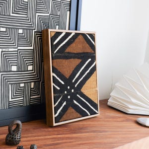Authentic Mudcloth Wall Art, 9x11 Inch Wood Style and Teak Frame ...