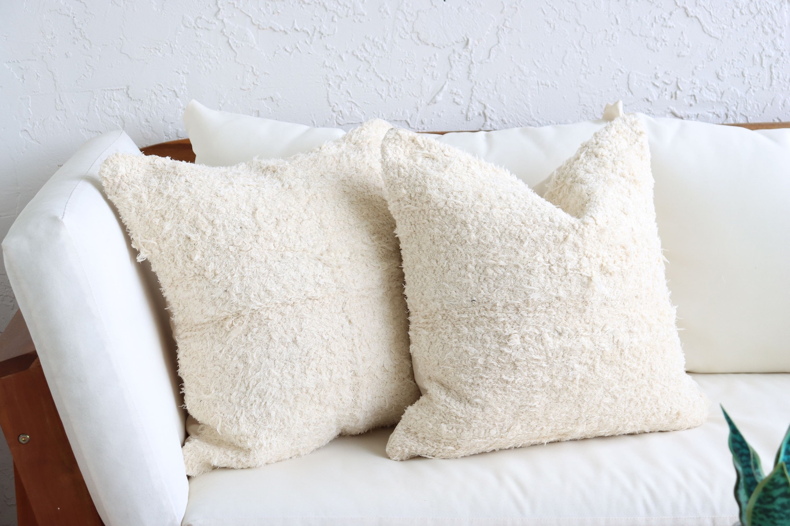 Large off White Throw Pillow Covers, Decorative Textured 20x20 and ...