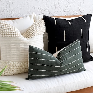 Tufted Throw Pillow, Decorative Cotton Cream Textured-handmade ...