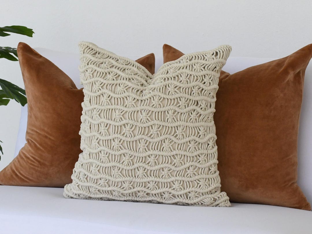 Natural Cotton Macrame Cord | Sofa Pillow Covers 18x18 Pillow Cover ...