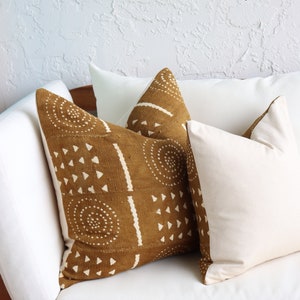 Mustard Authentic Mudcloth Lumbar Pillow, Decorative Lumbar Pillows - Etsy