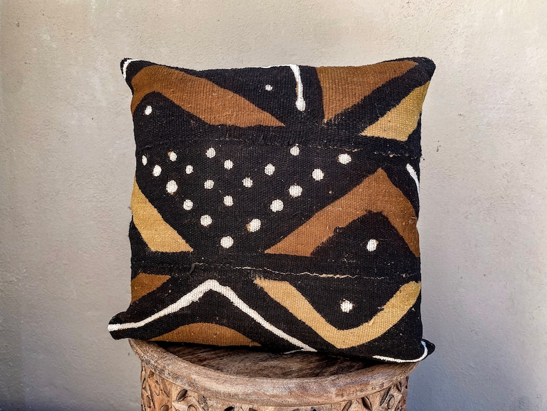 Handmade African Mud Cloth Pillow Case, 20 X 20 Inch Multi-color Mud ...