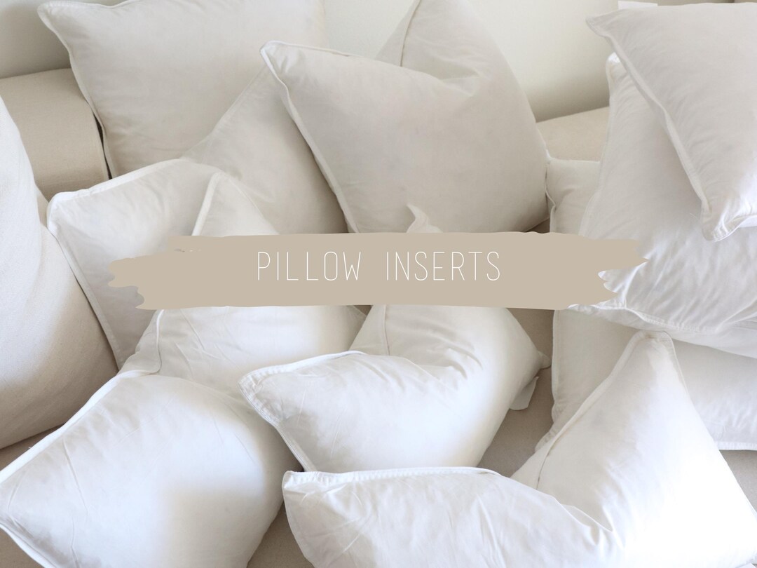 Genuine Soft Down and Goose Feather Fill White Pillow Inserts | 20x20 ...