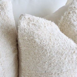 Large off White Throw Pillow Covers, Decorative Textured 20x20 and ...