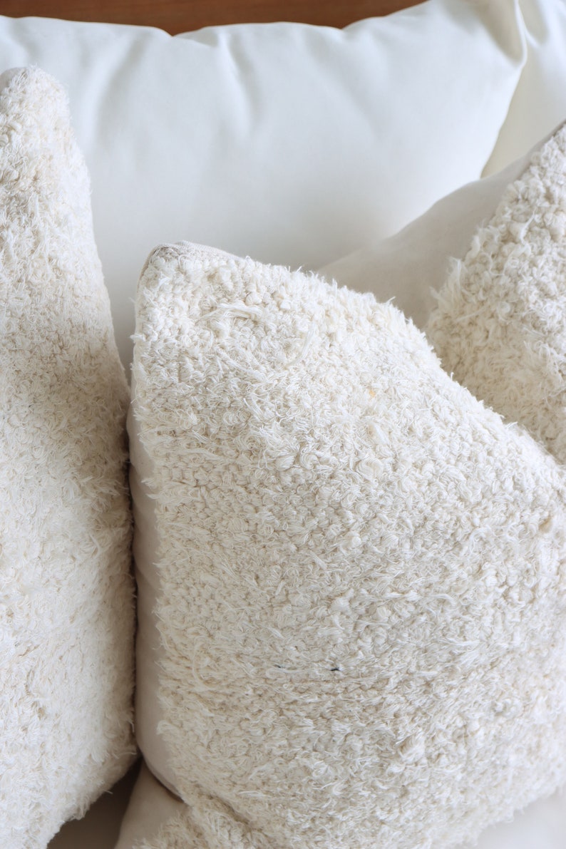 Large off White Throw Pillow Covers, Decorative Textured 20x20 and ...