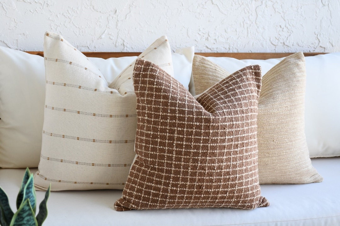 Brown Boho Pillow Combination | Sofa Pillow Set Thai Cloth Pillows ...