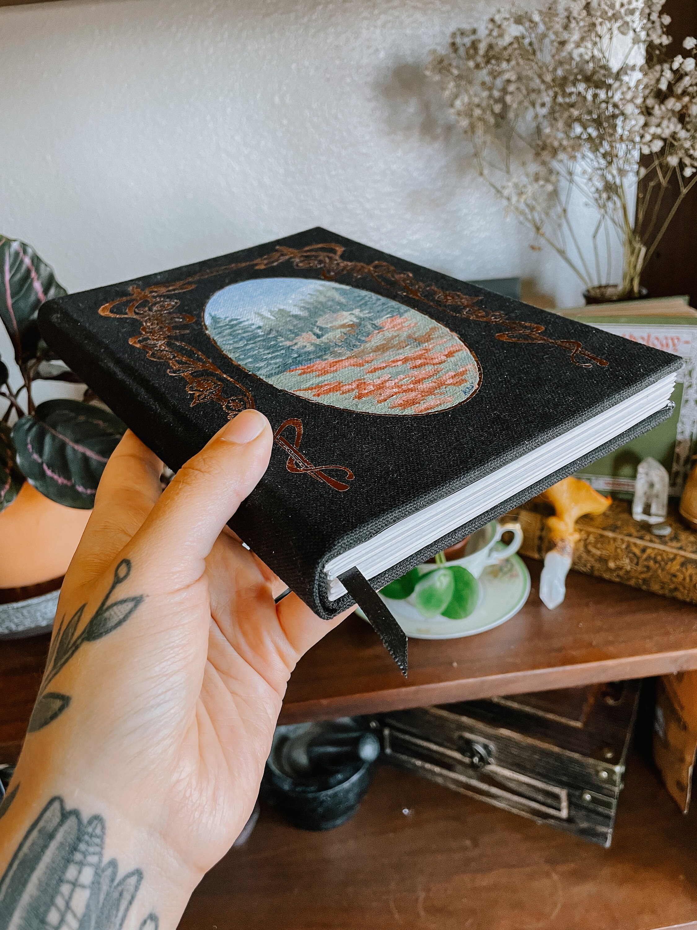 Hollyhock Meadows// Handbound Blank Book - Etsy
