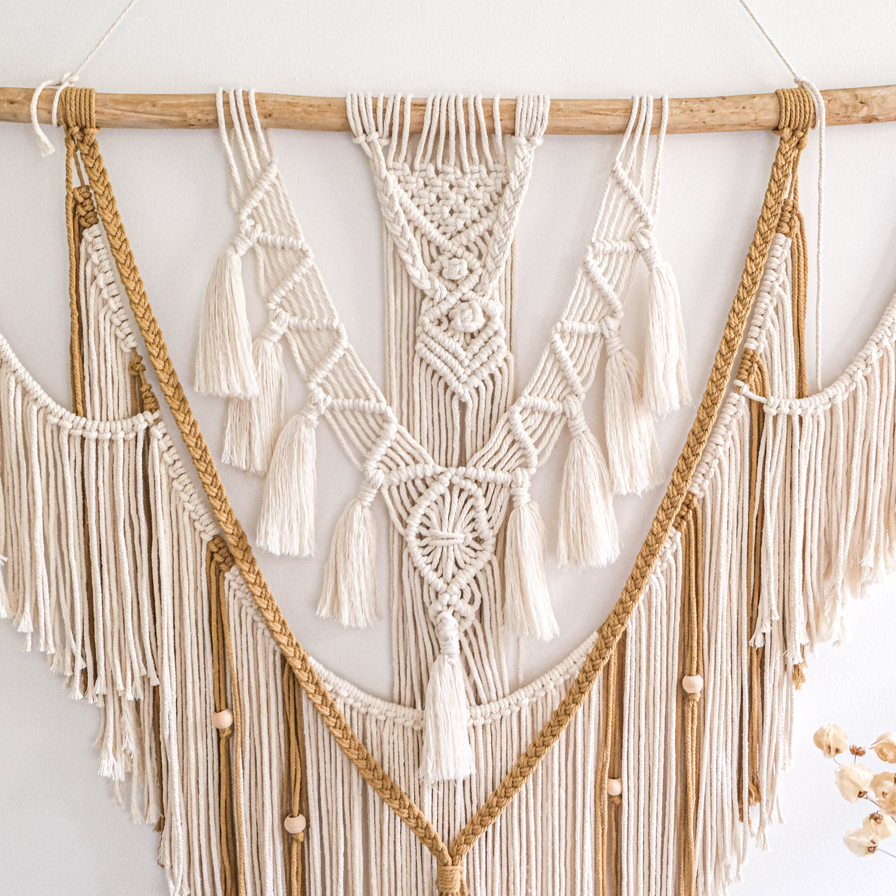 Boho Wall Art Macrame Wall Hanging With Beads Color Boho | Etsy