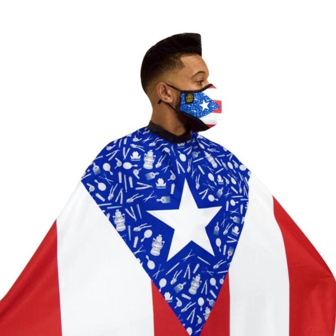 Puerto Rico Flag Barber Cape & Face Mask Set - Etsy