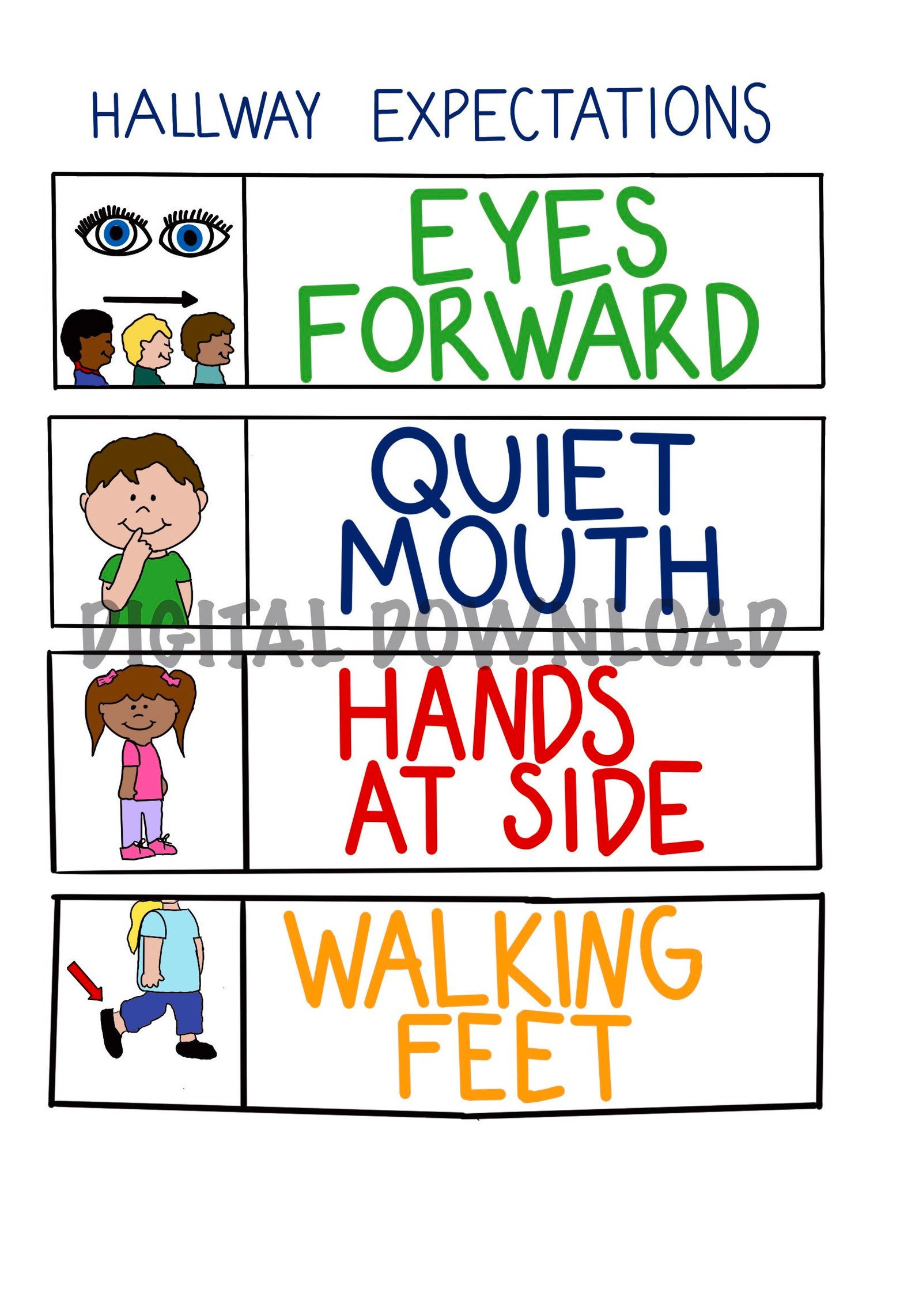 Hallway Expectations ABA VISUAL - Etsy