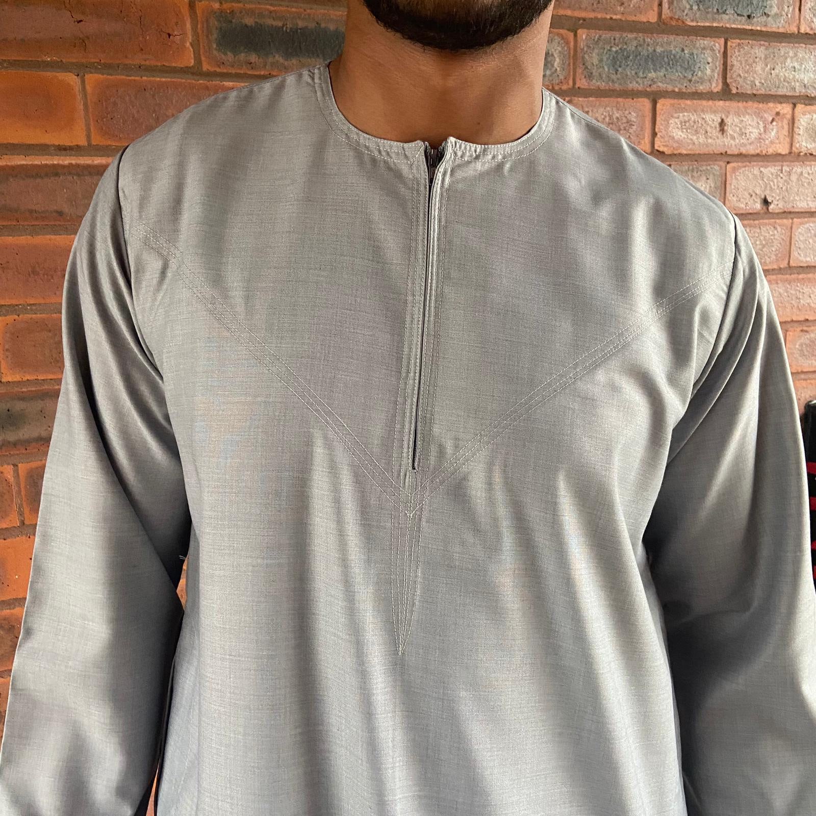 Mens Light Grey Thobe Islamic Jubba UAE Arab Qatar Saudi Oman | Etsy