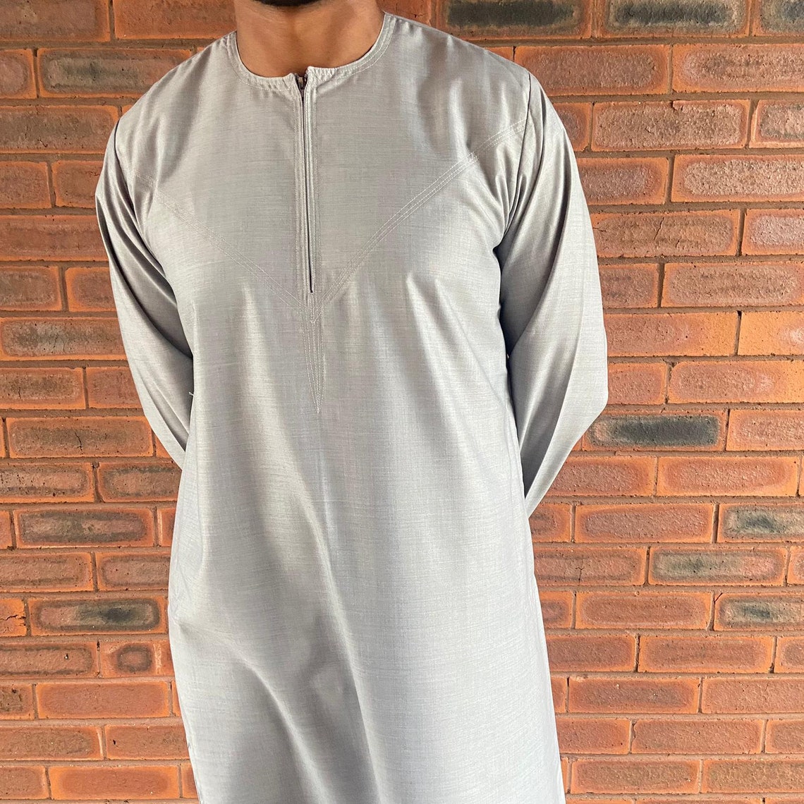 Mens Light Grey Thobe Islamic Jubba UAE Arab Qatar Saudi Oman | Etsy