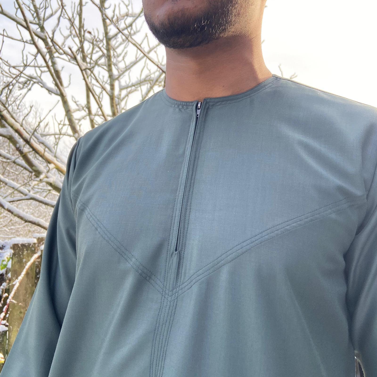 Mens Forest Green Thobe Islamic Jubba UAE Arab Qatar Saudi | Etsy