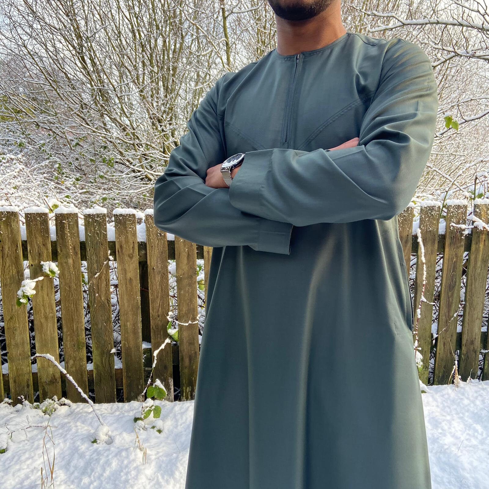Mens Forest Green Thobe Islamic Jubba UAE Arab Qatar Saudi | Etsy