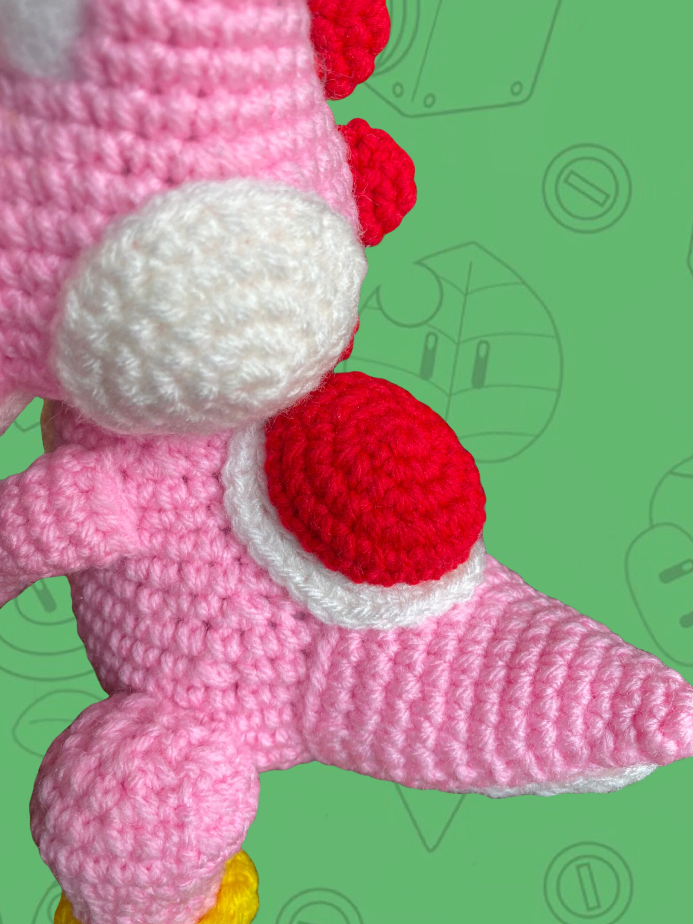 Yoshi Inspired Plush_fanart Plush_lucky Yoshi_pink and Red Yoshi - Etsy