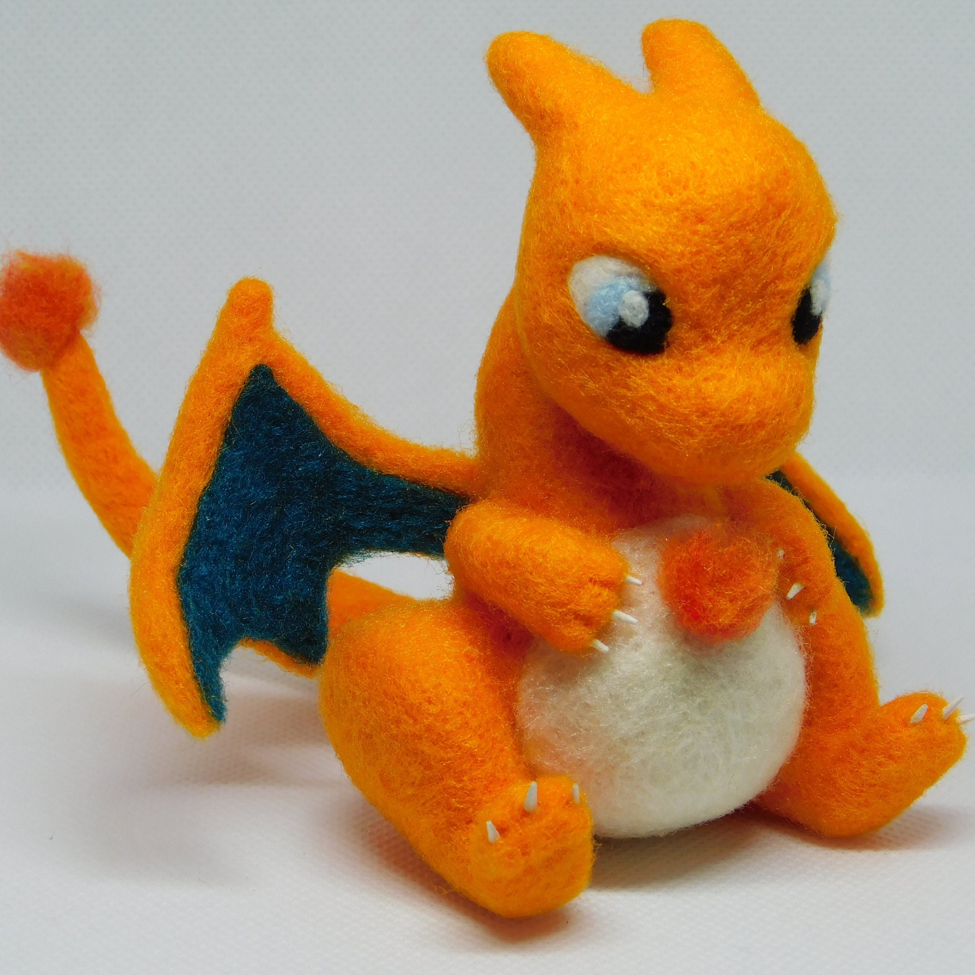 Chibi Charizard Inspired Needle Felted Fan Art Figure Cute and Playful ...