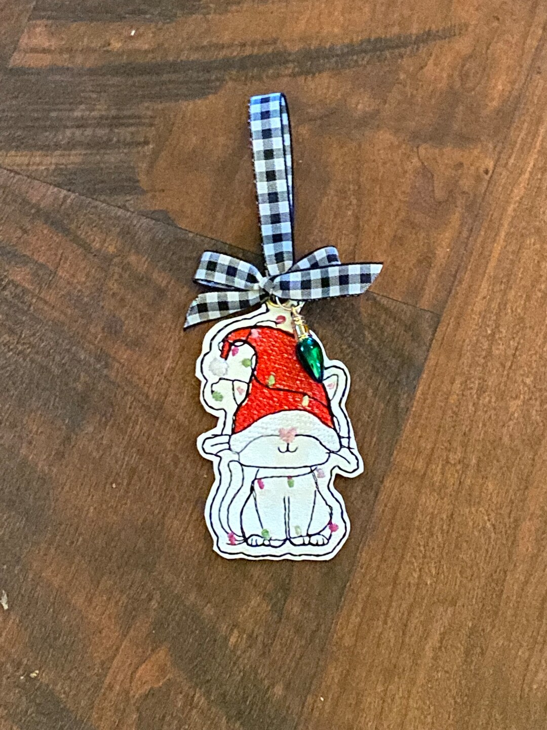 Mischievous Kitty Gnome Christmas Ornament or Bookmark Machine - Etsy