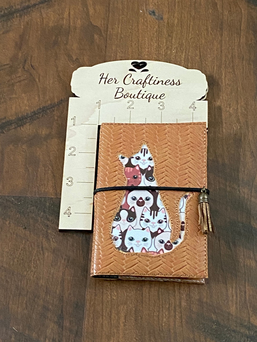 Applique Cat Mini Notebook Cover With Elastic Barbed Closure - Etsy